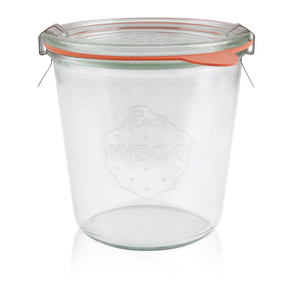 Weckglas - Einmachglas 580ml komplett inkl. Deckel + Gummi + Klammern