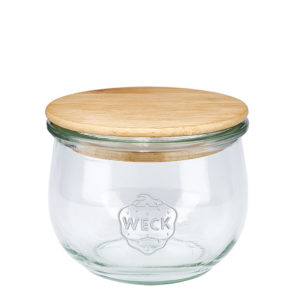 Weckglas mit Holzdeckel - WECK Tulpenglas 580ml